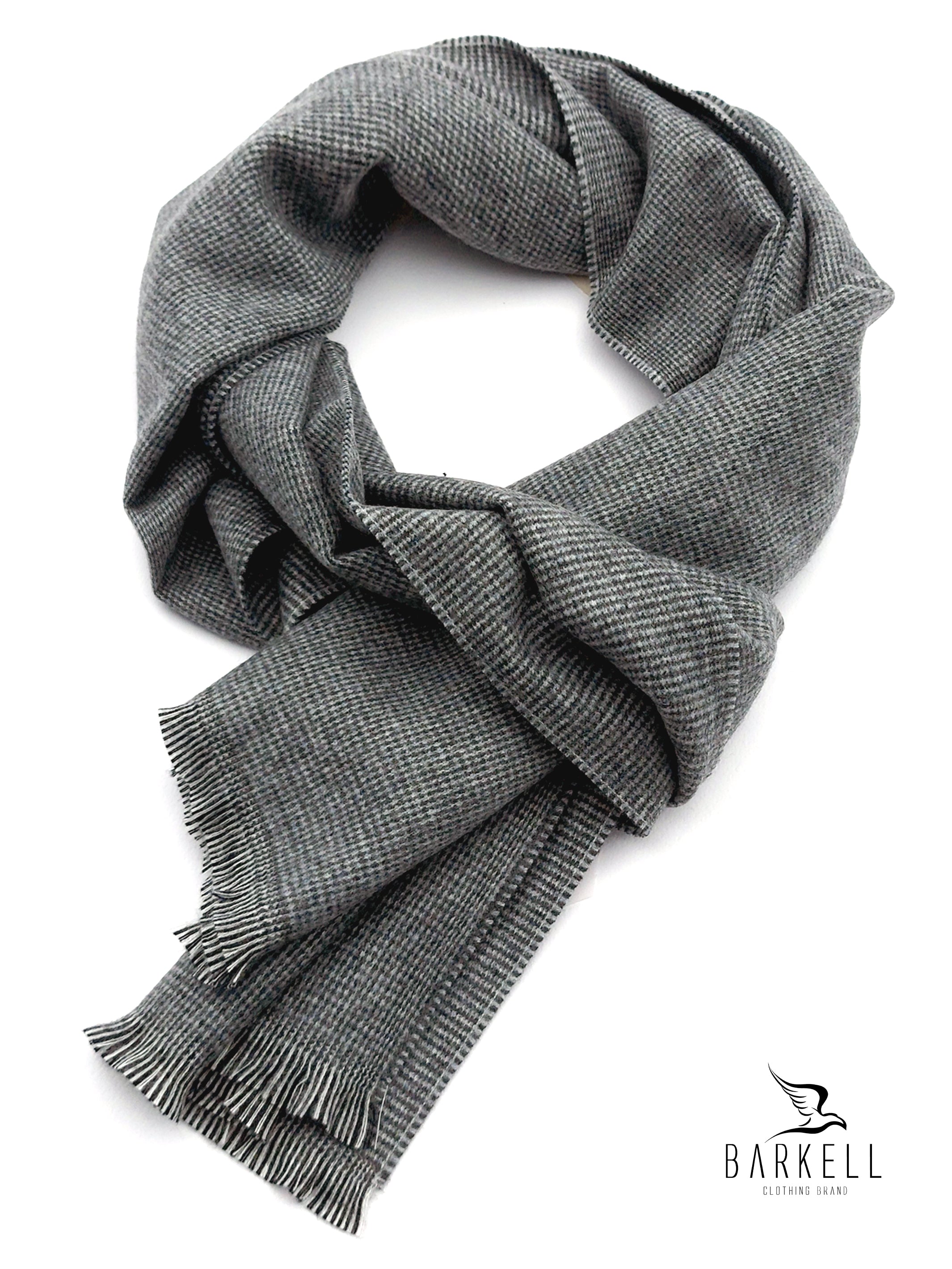 Sciarpino in Poliviscosa Effetto Lana Fantasia Micro Pied de Poule Fon ...